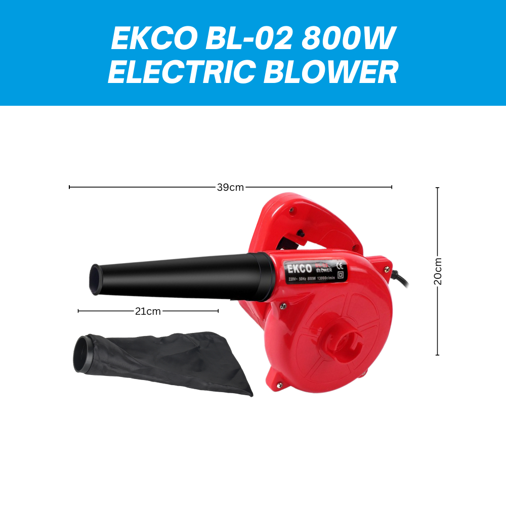 800W Electric Blower 13000RPM Leaf Blower Vacuum Suction Air Blower ...