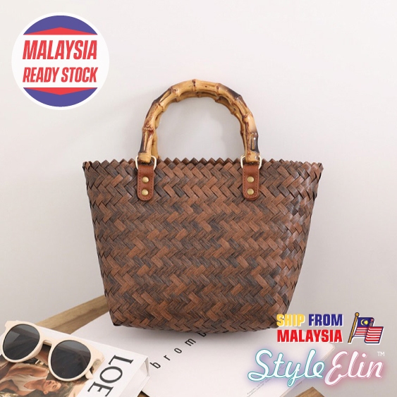 Retro Summer Versatile Large Capacity Woven Beach Bag Pinic Tote Bag ...