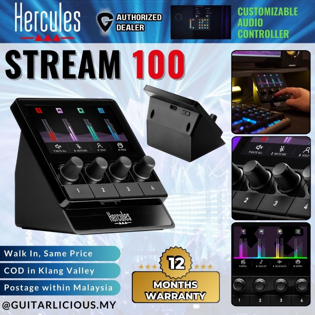 Hercules DJ Stream 100, Audio Mixer for Content Creators, Streaming ...