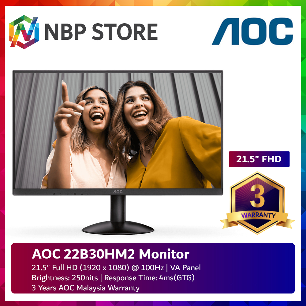 AOC 22B30HM2 21.5" FHD VA 100Hz Monitor ( HDMI, VGA, 3 Yrs Warranty ...