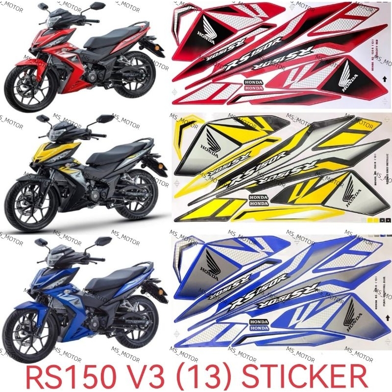 HONDA RS150 BODY COVER STICKER STRIPE COVER SET RS150 V3 2022 (13) BLUE ...
