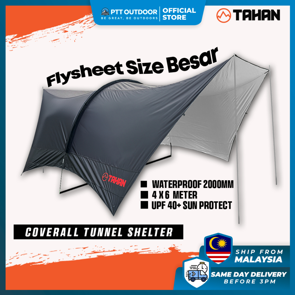 🚚Same Day Delivery🚚TAHAN CoverAll Tunnel Shelter Flysheet Besar ...