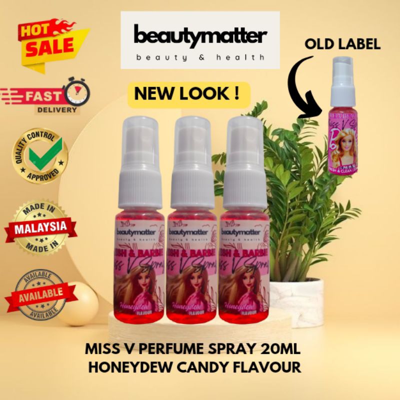 𝗡𝗘𝗪 𝗟𝗢𝗢𝗞 MISS V SPRAY BERBIE 20ML | HONEYDEW MELON | STRAWBERRY | WANGI ...