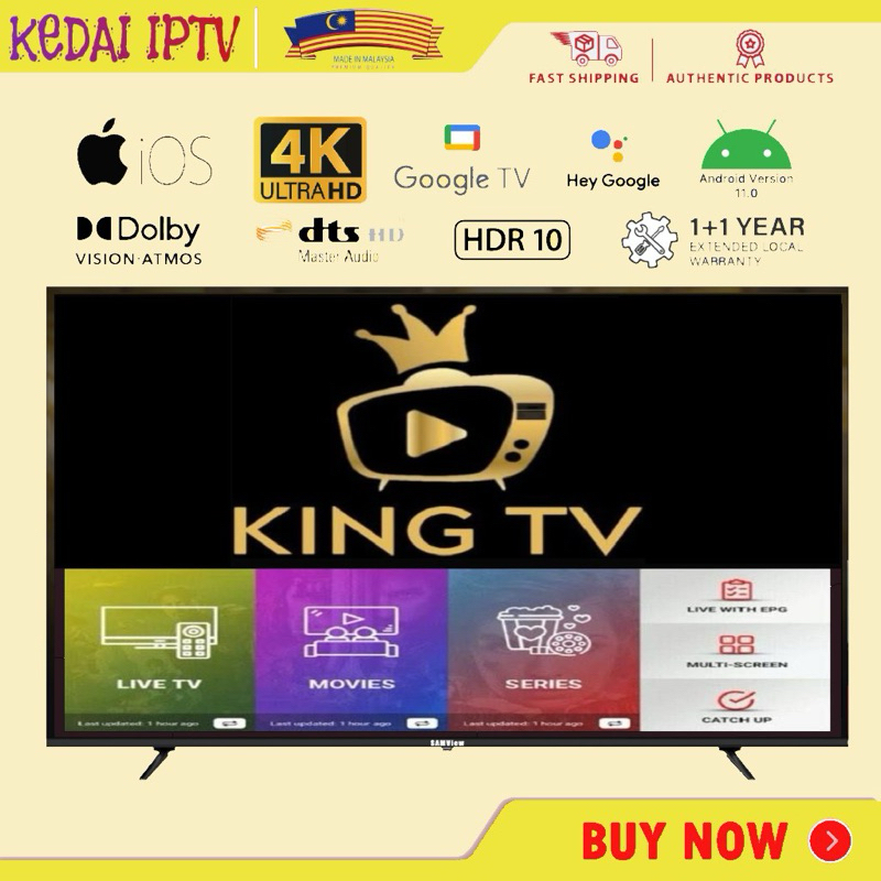 KING TV KINGTV FULL CHANNEL SIARAN TV MALAYSIA KING TV IPTV LIFETIME - 1 / 3 / 6 BULAN | Shopee ...