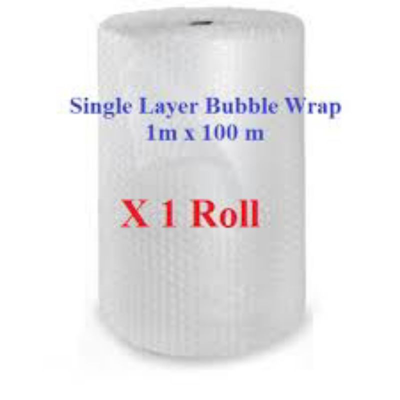 BUBBLE WRAP, BUBBLE PACK ROLL SINGLE LAYER 10MM X 1M X 100M | Shopee ...