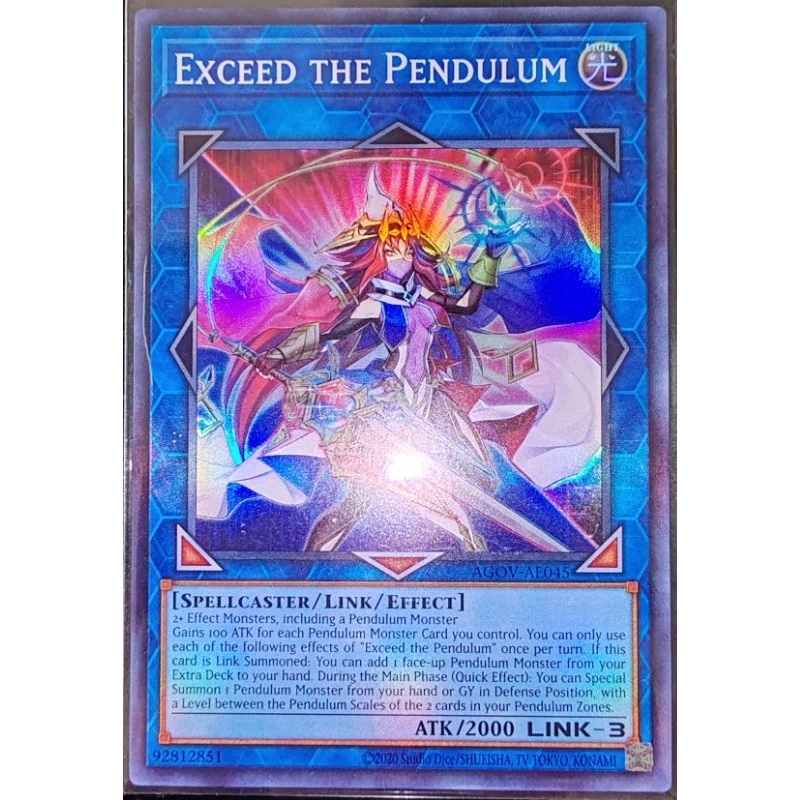 YUGIOH AGOV-AE045 EXCEED THE PENDULUM [ SR] | Shopee Malaysia