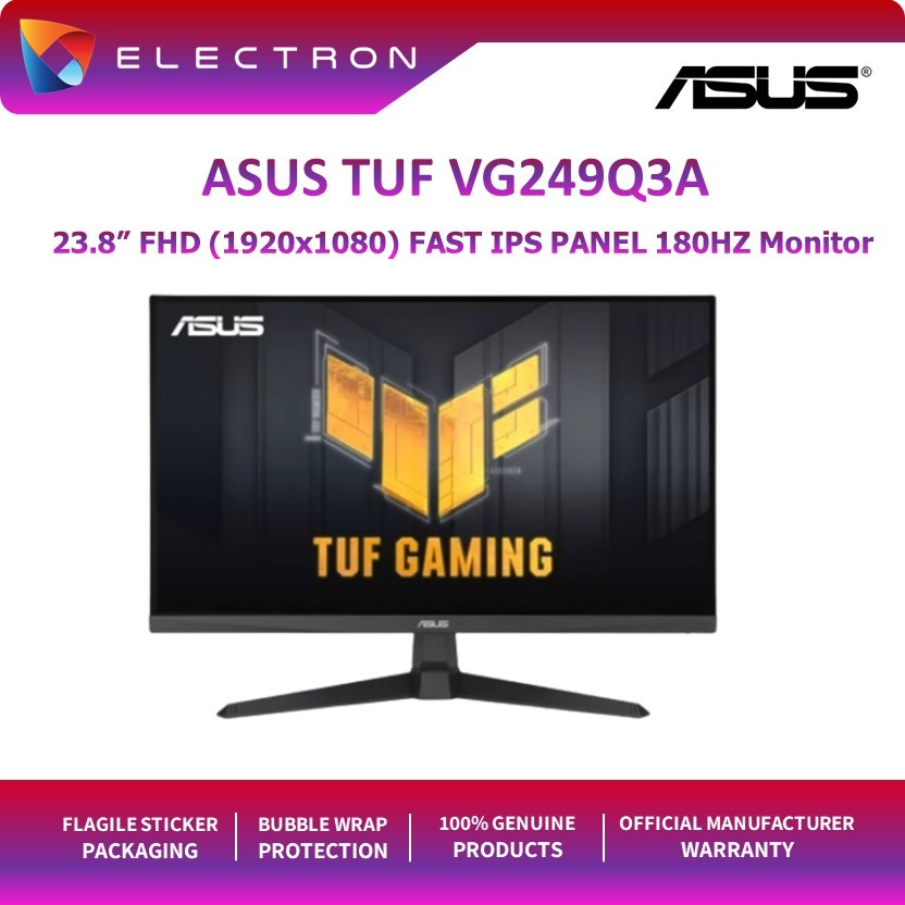 Asus TUF VG249Q3A 23.8" FHD 180Hz Flat Gaming Monitor ( Speaker, DP ...