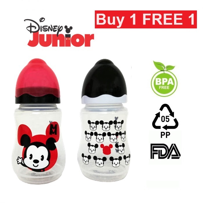 Original Disney Mickey Wide Neck Feeding Bottle 9oz / 250ml (Twin Pack) | Shopee Malaysia