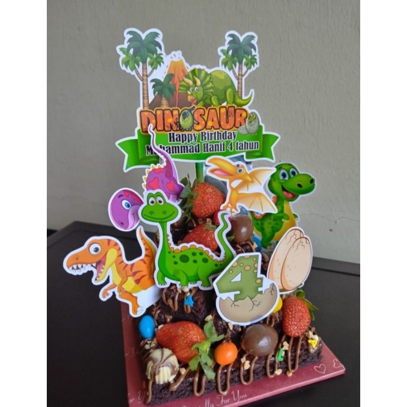DINASOUR CAKE TOPPER (FREE ADD NAME) | Shopee Malaysia