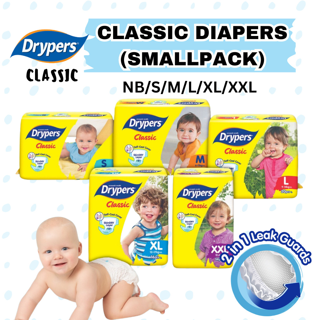 DRYPERS CLASSIC / BABY DIAPERS (SMALL PACK) | Shopee Malaysia