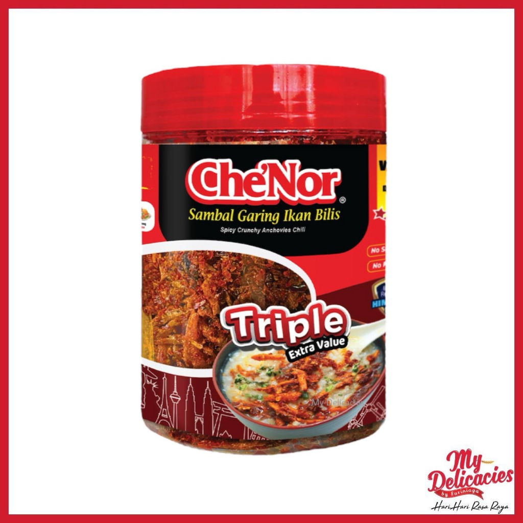 Che'Nor Sambal Garing Ikan Bilis TRIPLE (480gm) Extra Value | Shopee ...