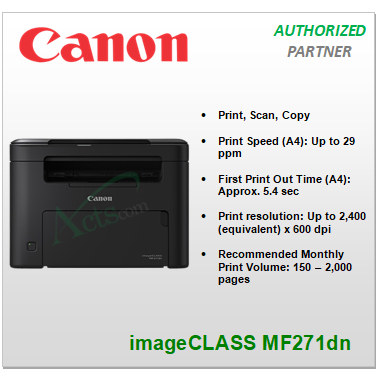 Canon imageCLASS MF271dn 3-in-1 Monochrome Multifunction for Home and ...