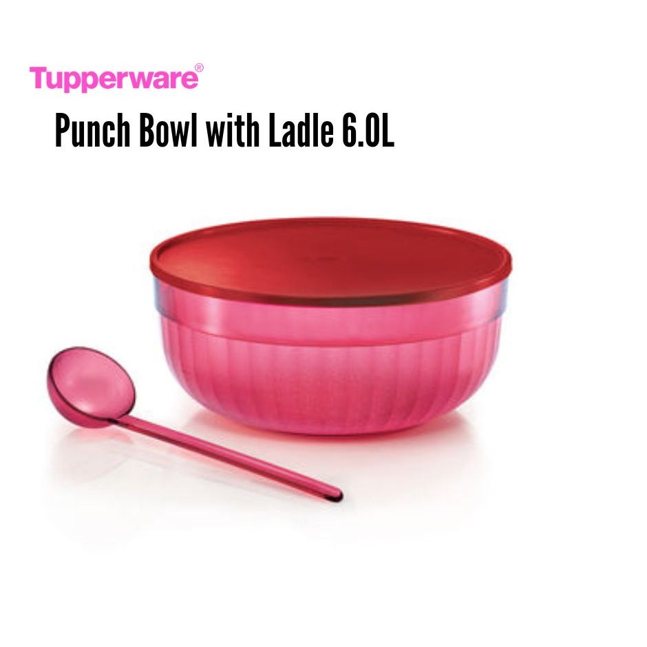 Tupperware Punch Bowl with Ladle 6L Bekas Air Koktel Dengan Senduk ...