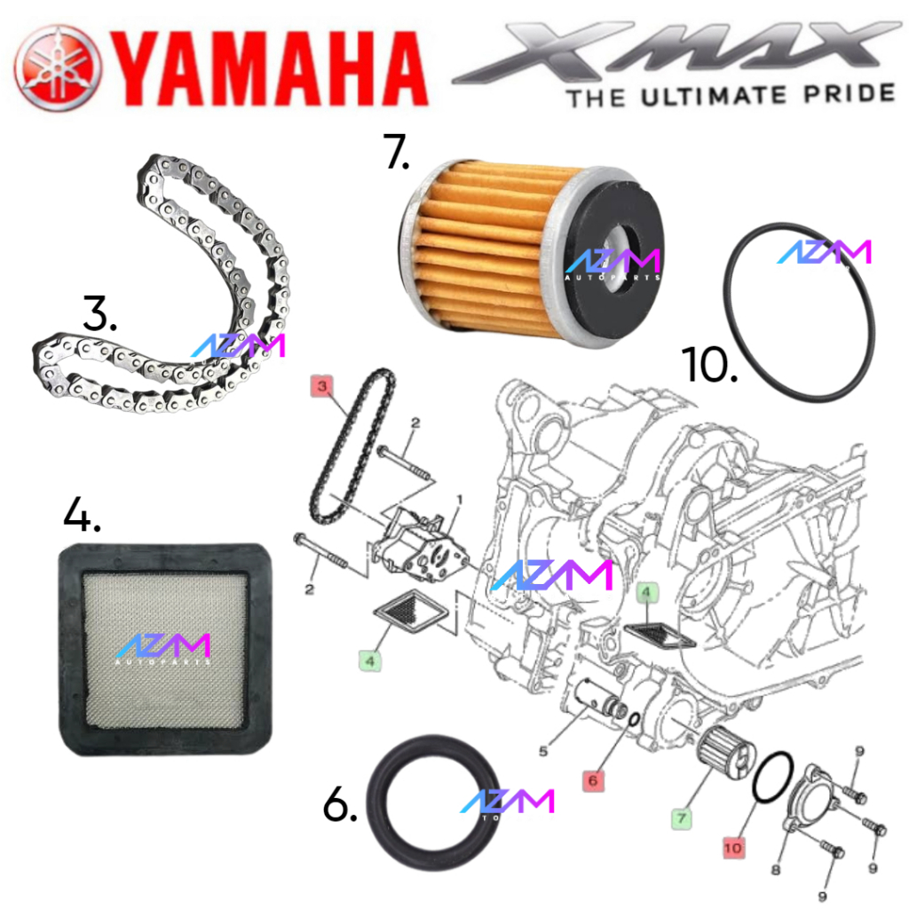 XMAX V1 / V2 OIL FILTER / OIL PUMP STRAINER / ELEMENT ASSY , OIL ...