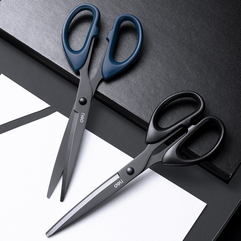 Office Scissors 210mm Handmade Paper Cutting Scissors Stationery Black ...