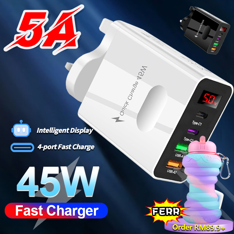 QC3.0 Quick Charger 4USB Port Fast Charging Adapter Charger USB Plug Socket Phone Charger ...