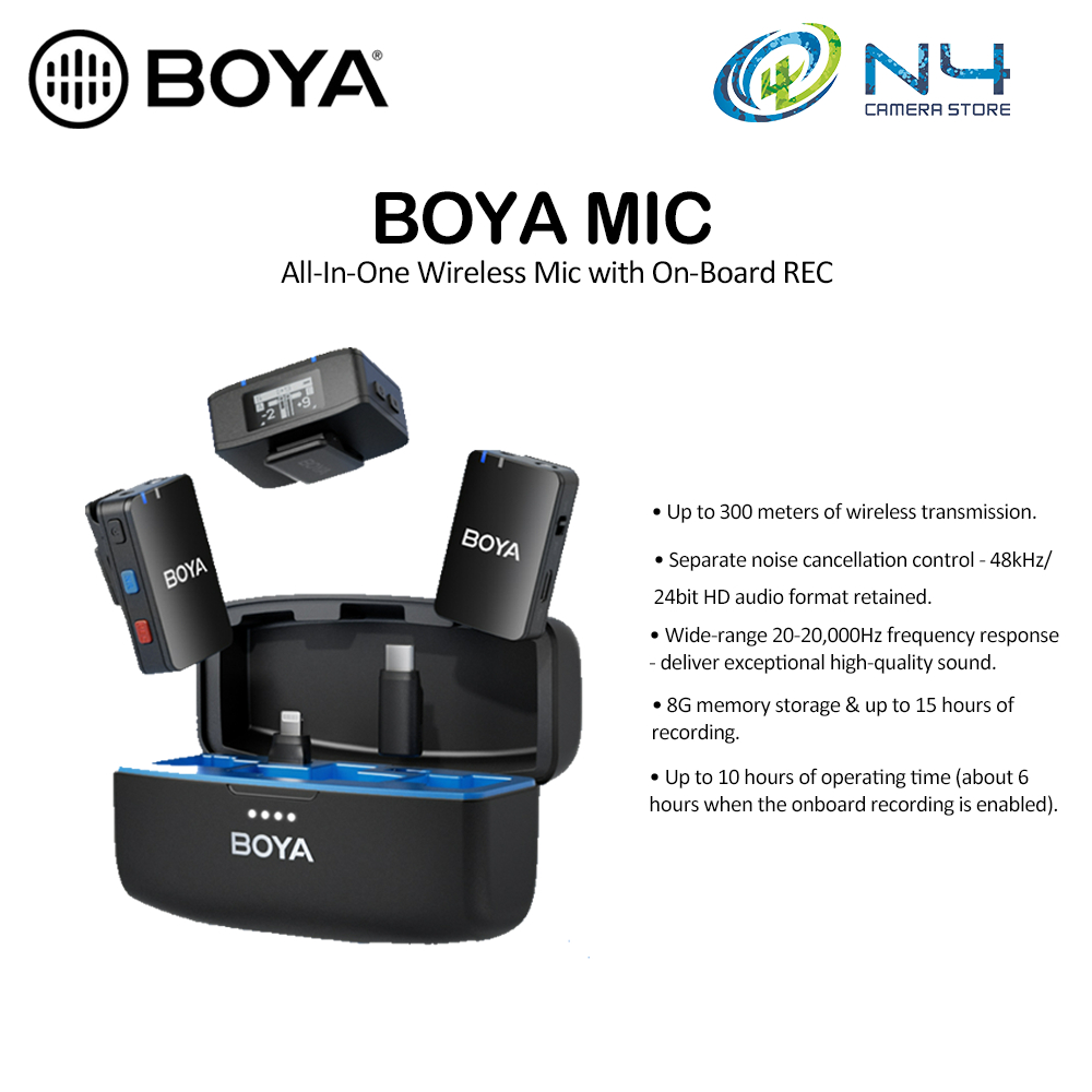 BOYA BOYAMIC Professional Wireless Lavalier Lapel Microphone for iPhone ...