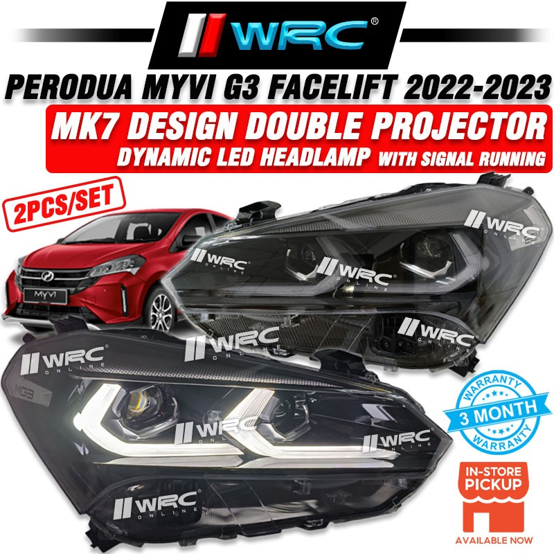 Perodua Myvi G3 Facelift 2022 - 2023 MK7 Design Double Projector ...