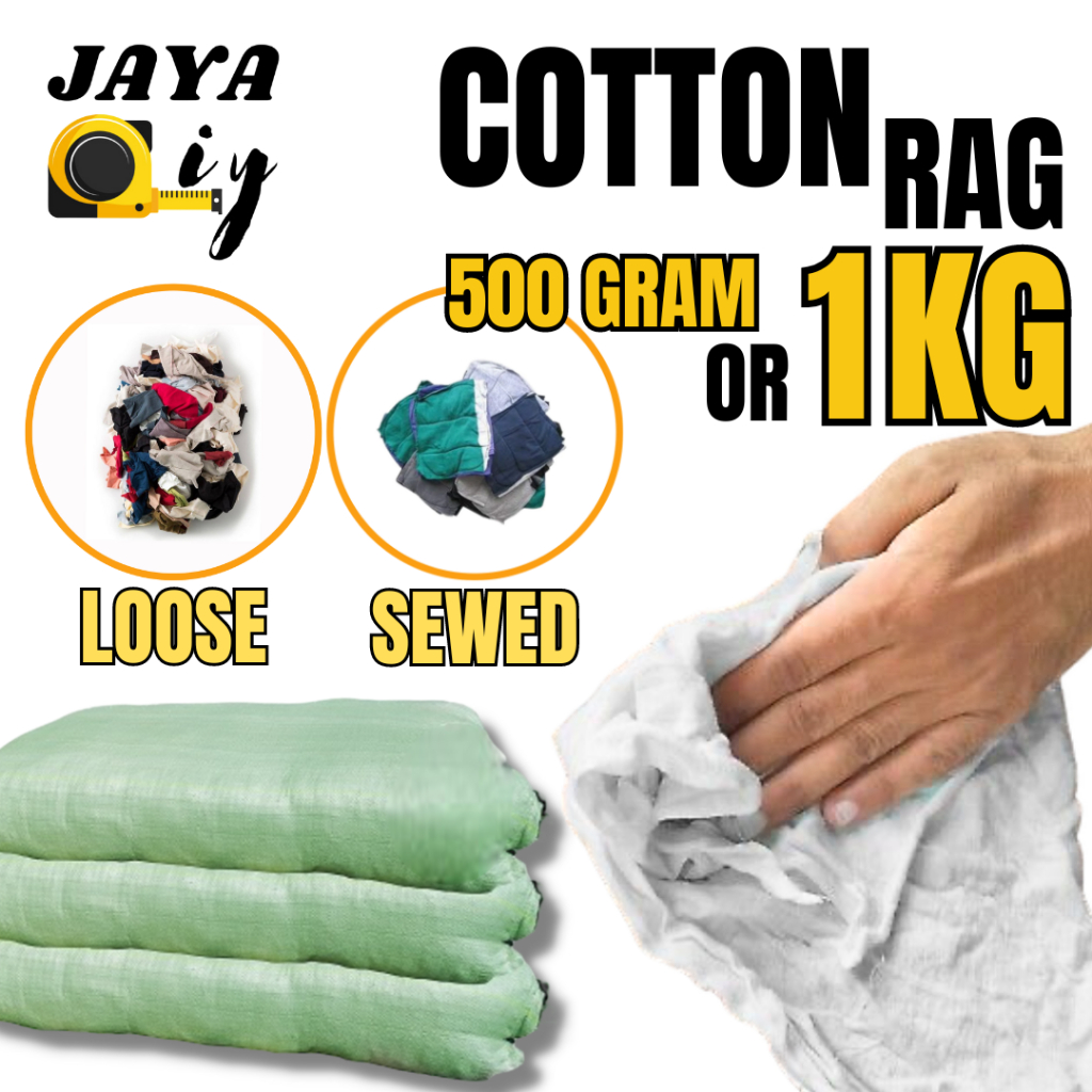 500GRAM / 1KG LOOSE Machine / Sewed Cotton Rag/Kain Buruk Jahit ...