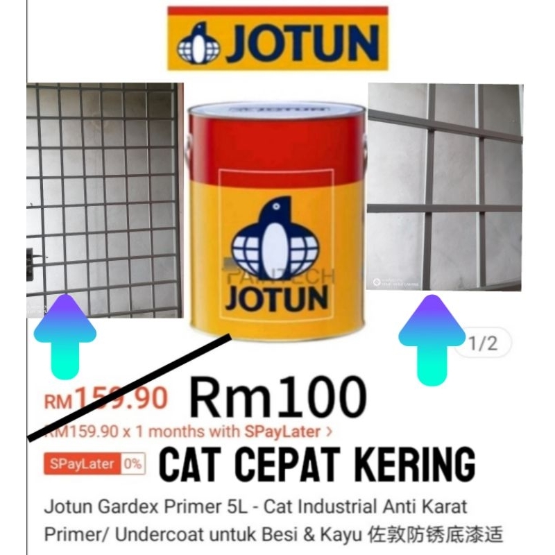 Jotun Gardex Primer 5L CAT CEPAT KERING- Cat Industrial Anti Karat ...