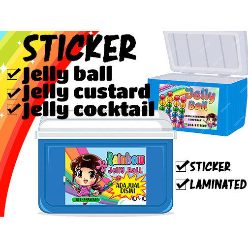 A4/A3 ICE BOX LAMINATED STICKER RAINBOW JELLY BALL JELLY CUSTARD JELLY ...