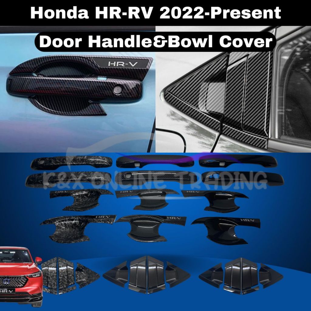Honda HR-V HRV RV 2022-2024+ Carbon Trim/Glossy Black Door Handle Cover ...