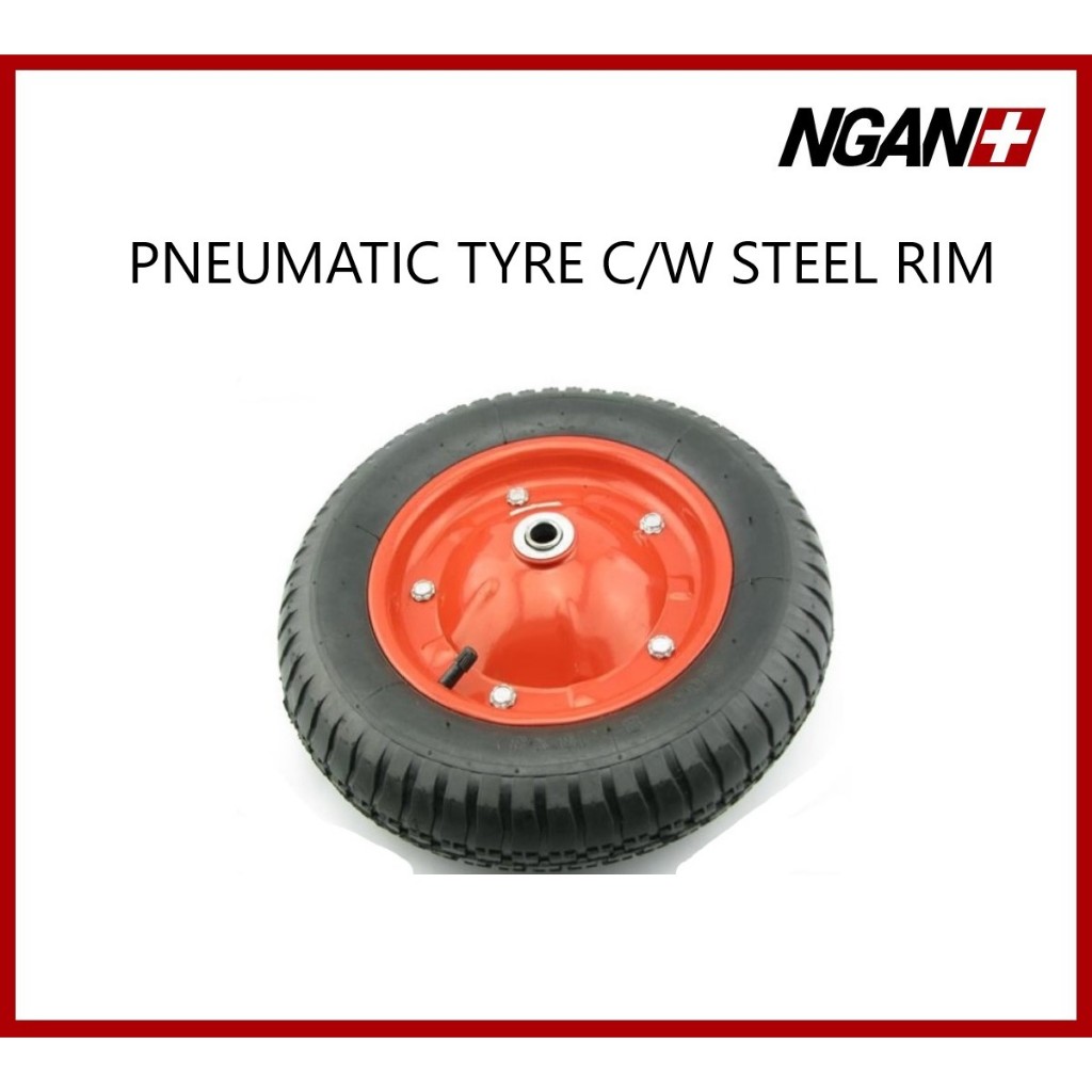 Heavy Duty PVC PNEUMATIC WHEEL BARROW TYRE ONLY COME WITH STEEL RIM ...