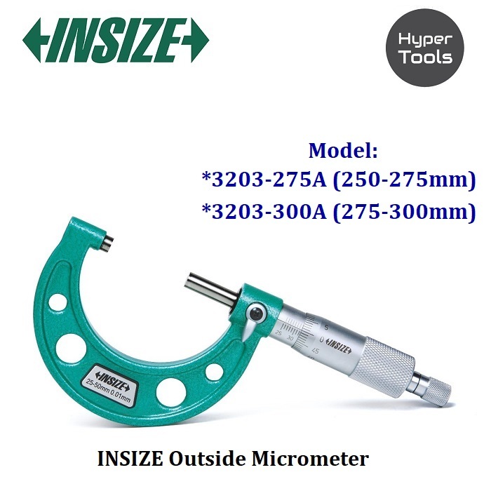 INSIZE Outside Micrometer - Model: 3203-275A (250-275mm) / 3203-300A (275-300mm) | Shopee Malaysia