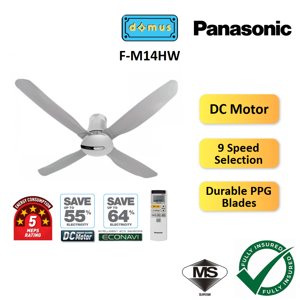 Panasonic 56 Inch DC Motor Ceiling Fan Econavi YURAGI 4 Blades Kipas ...