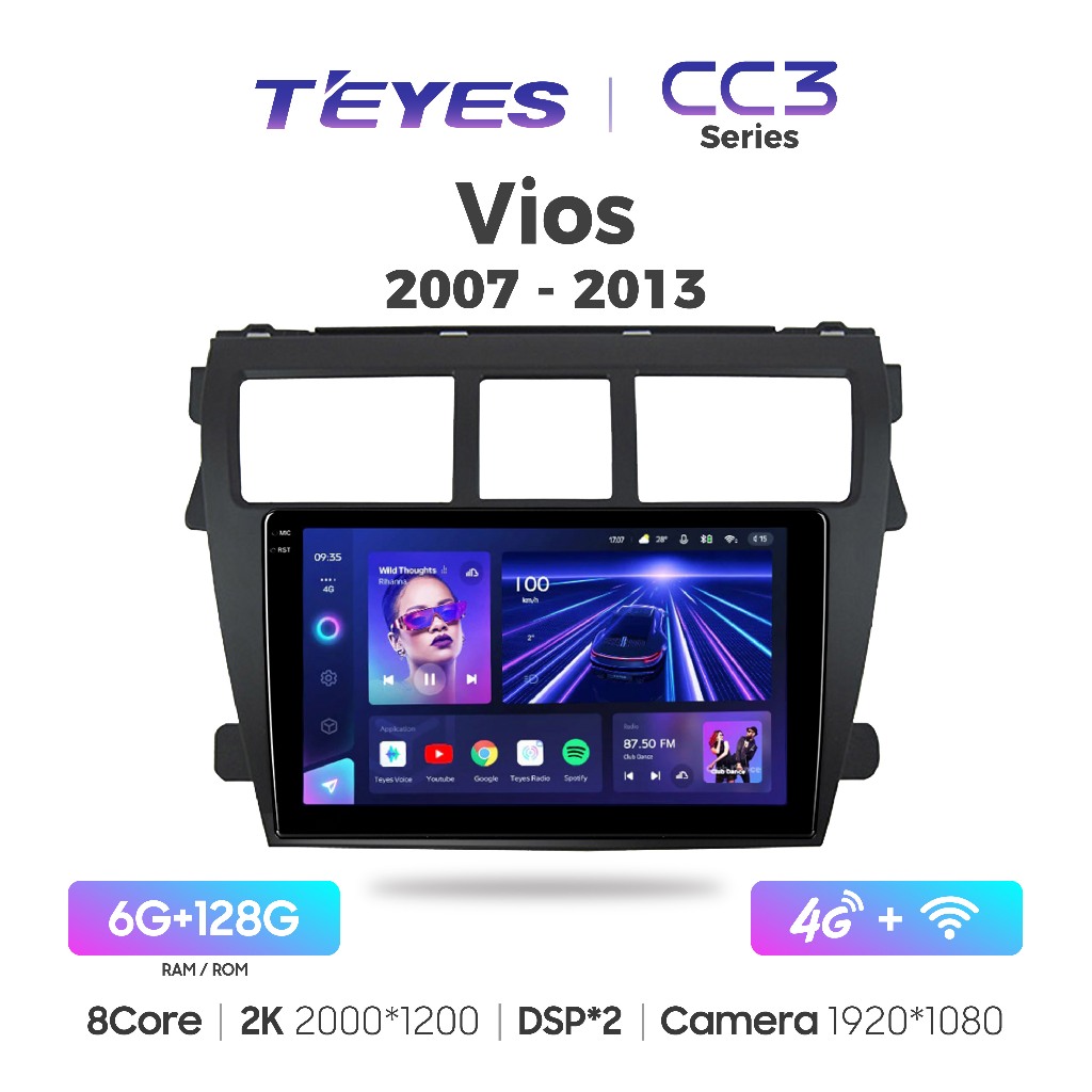 TEYES CC3 Series Toyota Vios 2007-2013 Android Car Player 9" | Shopee Malaysia