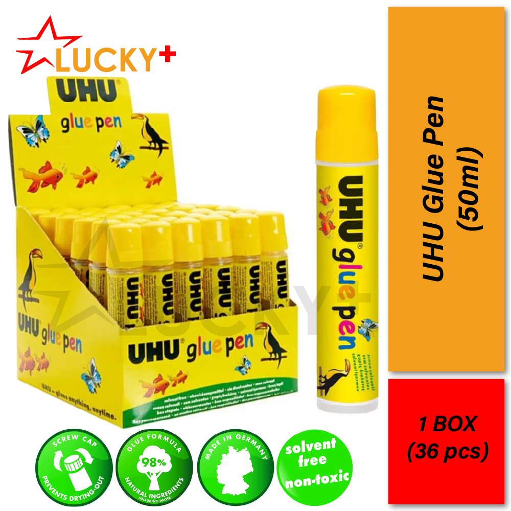 UHU Happy Glue Pen 50ml (1box / 36pcs) | Gam Cair Sekolah | Water Glue ...