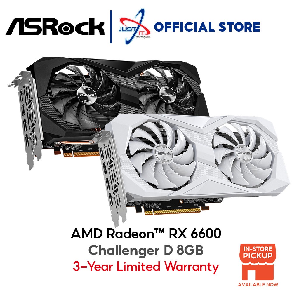 ASROCK RADEON RX 6600 CHALLENGER D 8GB DDR6 Graphipcs Card ( 90-GA2RZZ ...