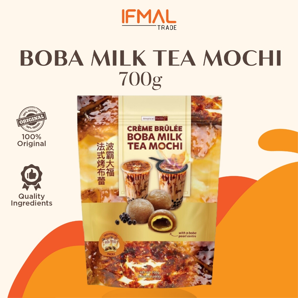 Tropical Fields Creme Brulee Boba Milk Tea Mochi 31.08oz Mochi Boba | Boba Milk Tea | Halal ...