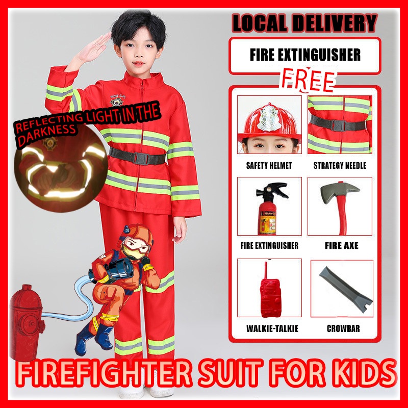 Firefighter costume halloween cospaly fireman fire fighting gifts ...