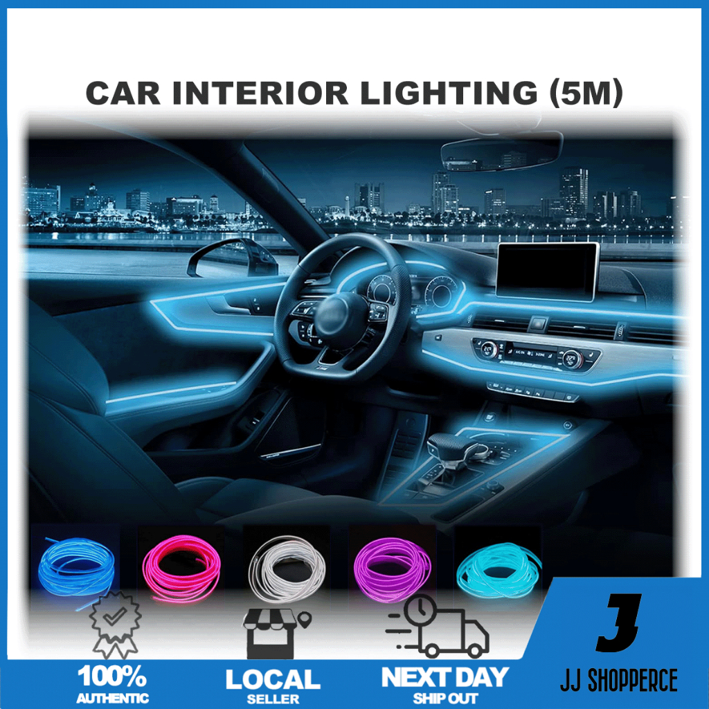 [MY] 5 Meters Car Interior Lighting LED Strip/ Luminous Line Atmosphere ...