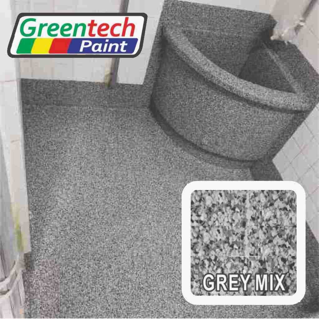 5L/5KG GREY MIX Flake Epoxy Coating Full Set Toilet,Kitchen Floor Tile ...