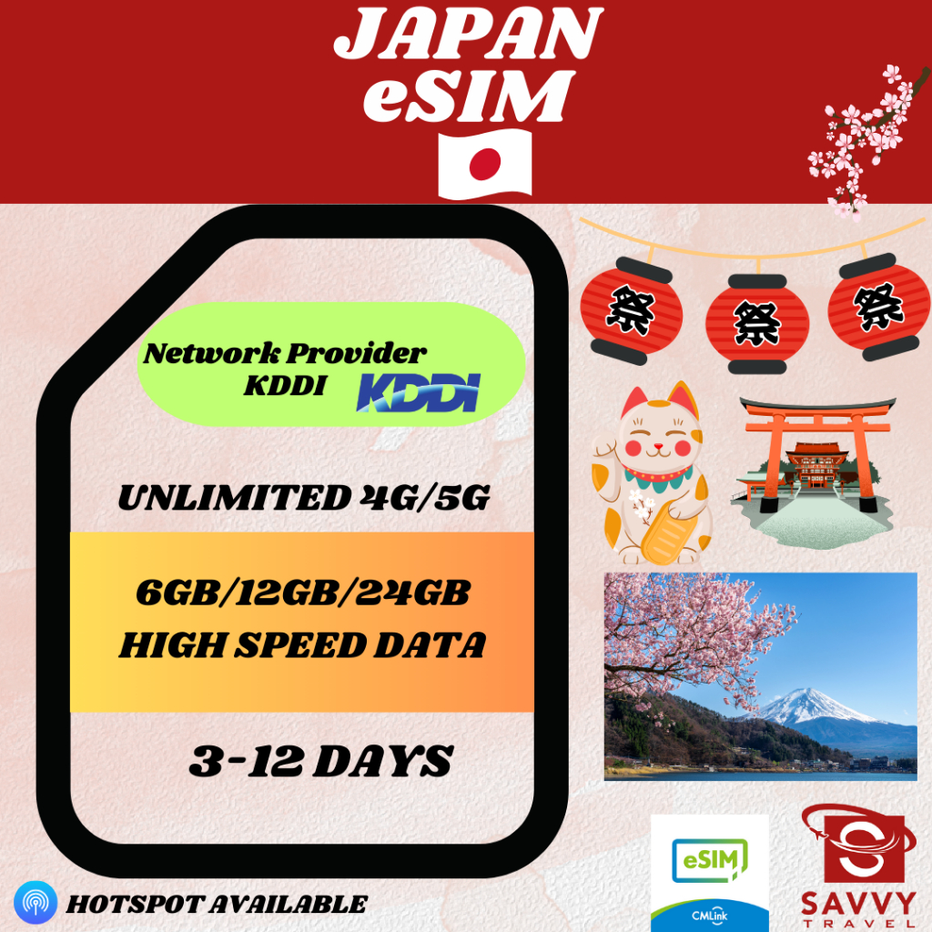 【eSIM - JAPAN】TRAVEL PREPAID eSIM UNLIMITED DATA | Shopee Malaysia
