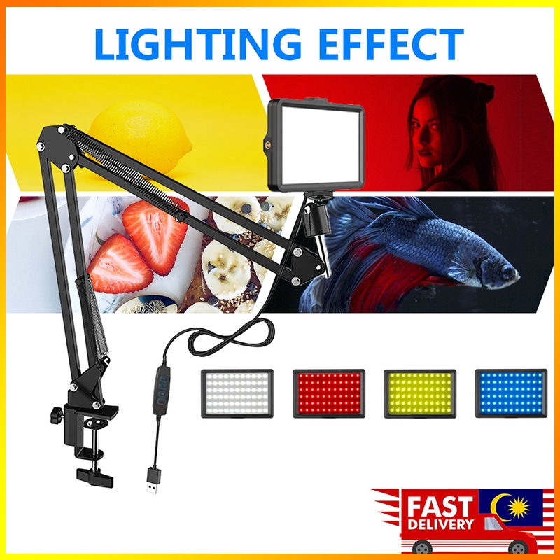 Desktop LED Fill Light Stand RGB Filter Cards Light Board Set ...
