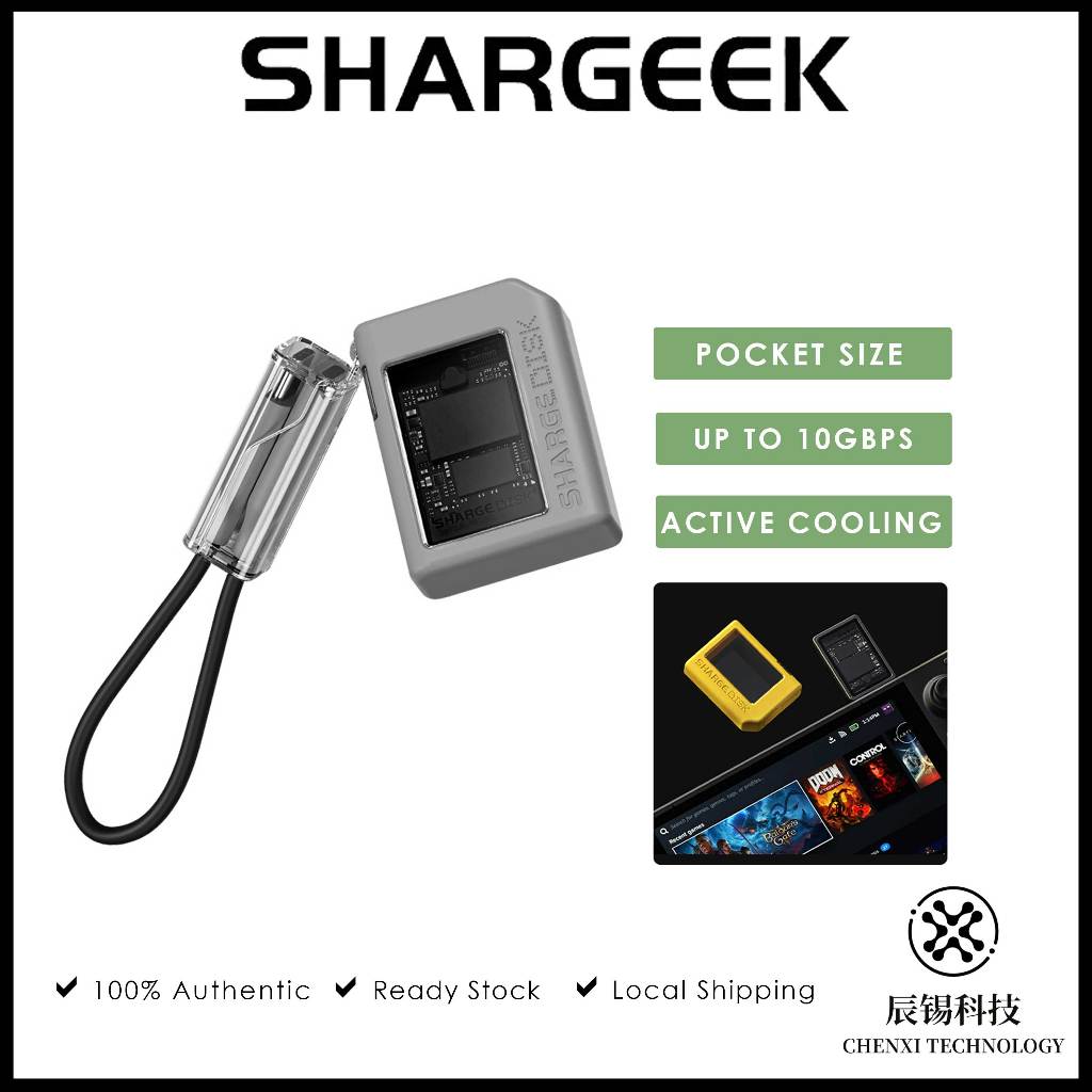 SHARGE Disk M.2 NVMe 2230 SSD Enclosure w 11000Rpm Cooling Fan 10Gbps ...