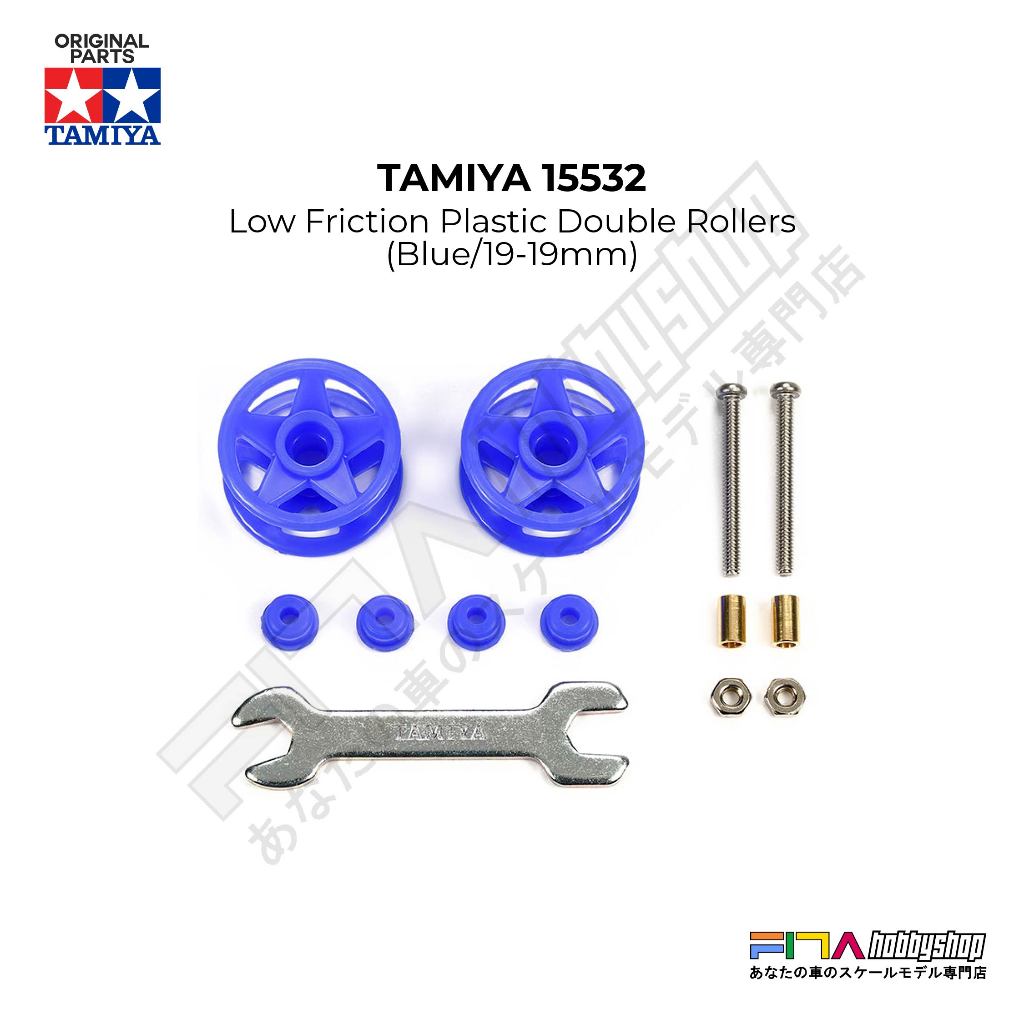 TAMIYA 15532 Mini 4wd Low Friction Plastic Rollers (Blue/19-19mm ...