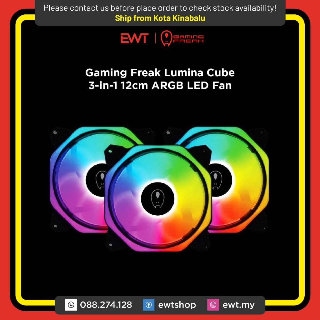Gaming Freak Lumina Cube 3-in-1 12CM ARGB LED Fan 100% ORIGINAL ...