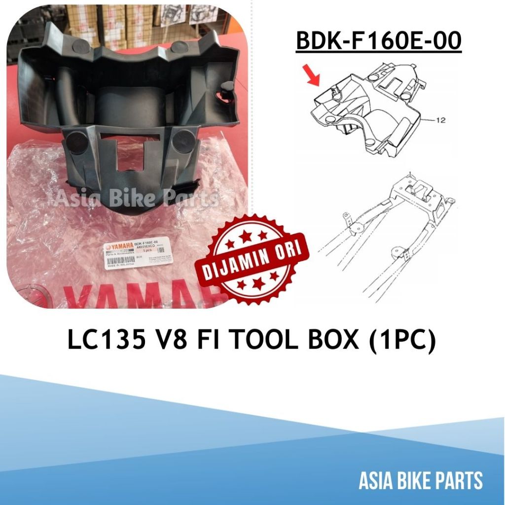 Yamaha Original LC135 V8 FI Tool Box / Getah Kotak Spana Bawah Seat ...