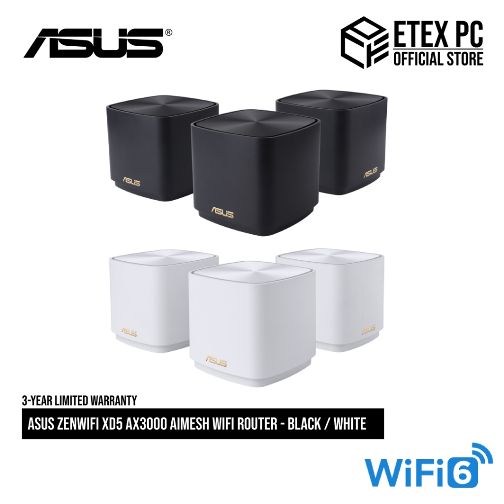 ASUS ZenWiFi XD5 AX3000 AiMesh WiFi Router - Black / White ( Single ...