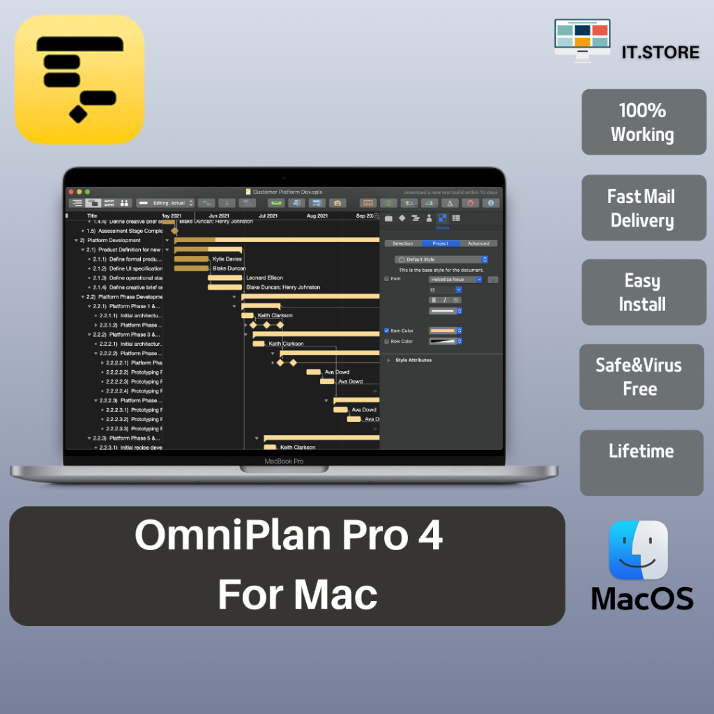 OmniPlan Pro 4 Lifetime for Intel and M1 Chip Apple Silicone MacOs/Macbook/Mac Software Full ...