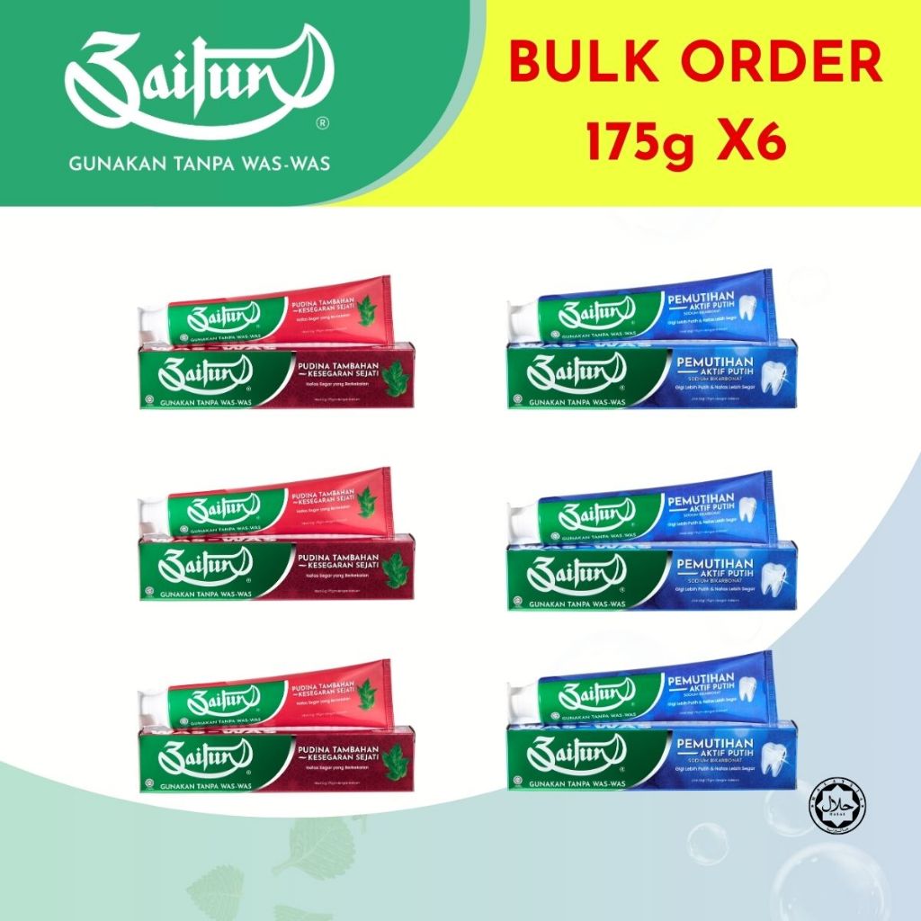ZAITUN Bulk Order - Extra Mint or/and Whitening Toothpaste 175g X6 ...