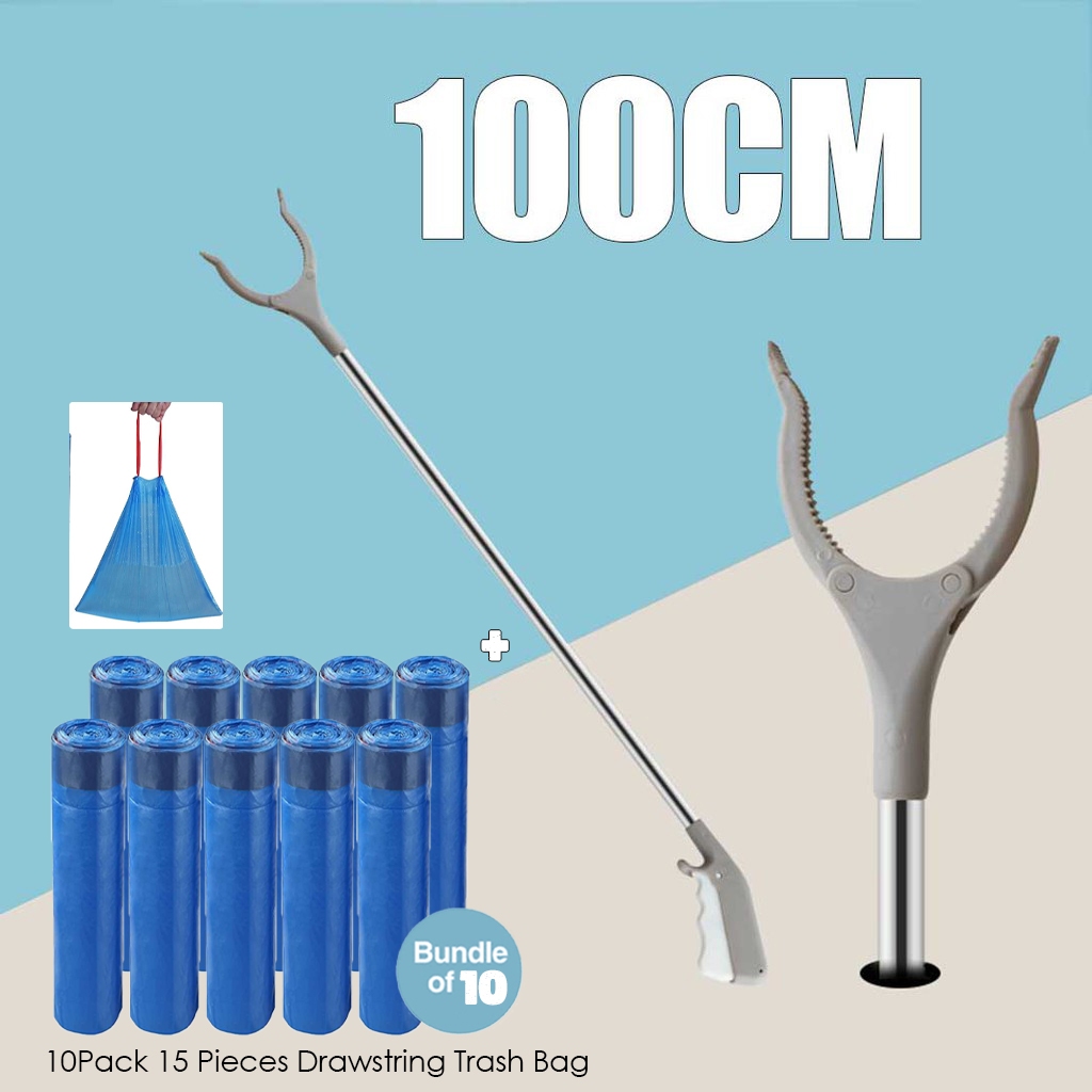 Stainless Steel Helper Stick Garbage Picker Outdoor Pickup Long Trigger ...