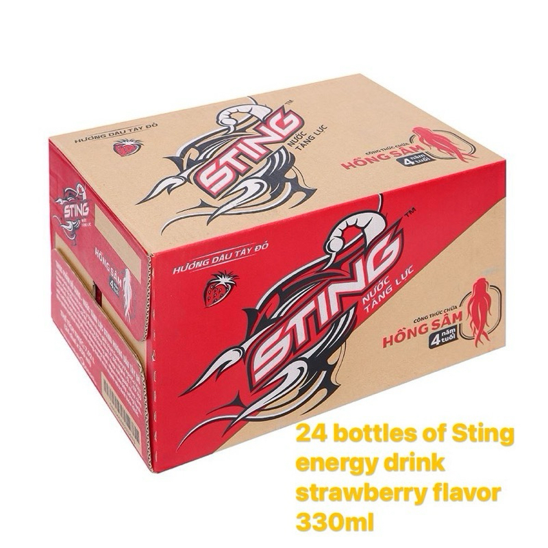 ##24 bottles of Sting energy drink strawberry flavor 330ml - 1 thung ...