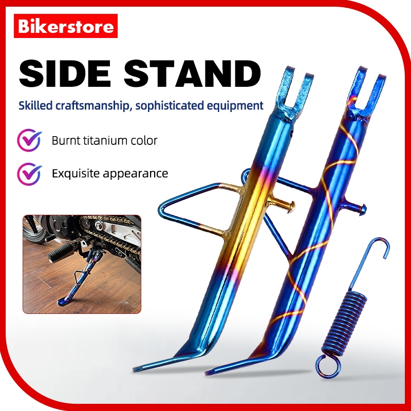 Universal Side Stand 25CM Cutting Tongkat Motor Kickstand Titanium Blue ...