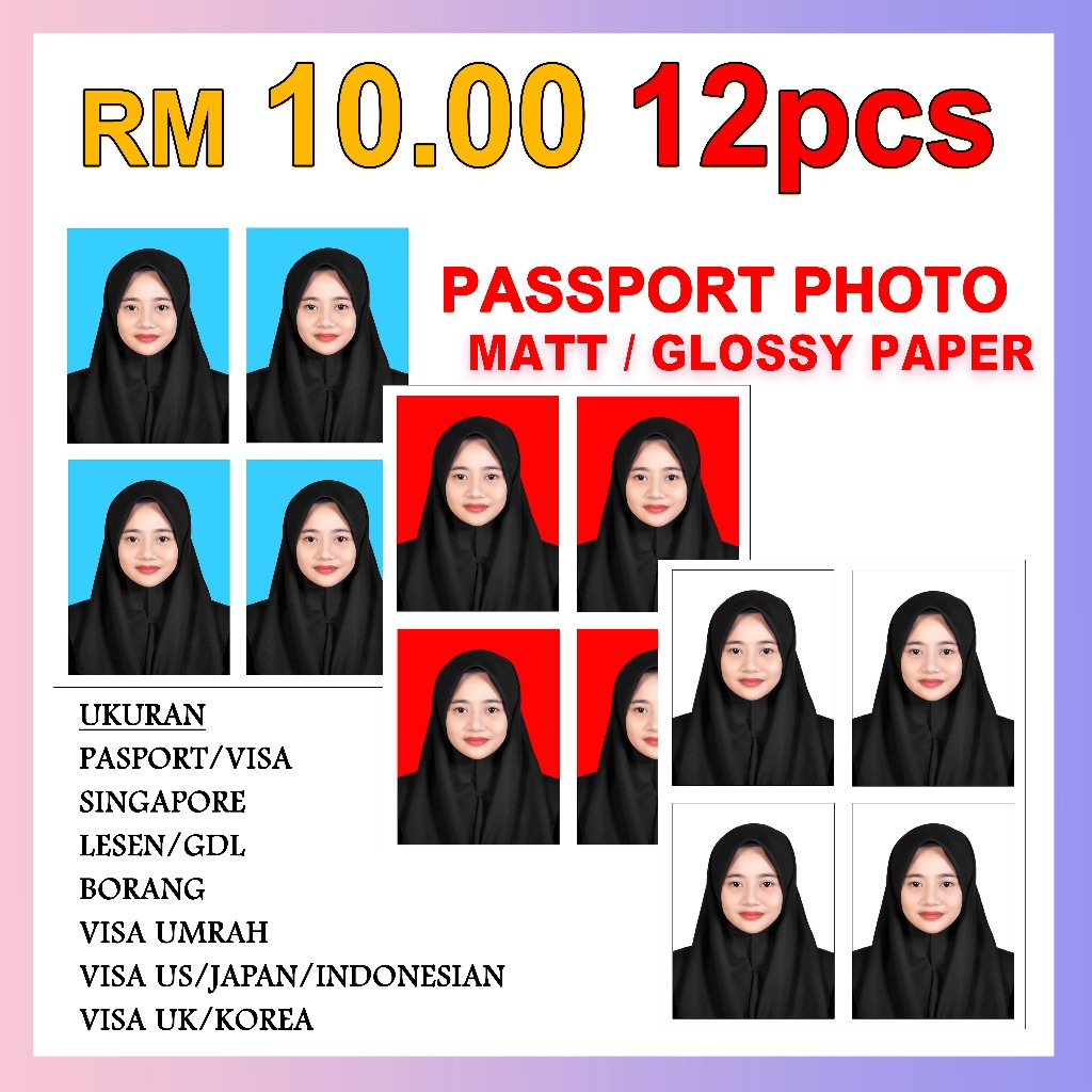 Gambar Size Passportvisaumrah Ukuschinagdllesen Shopee Malaysia