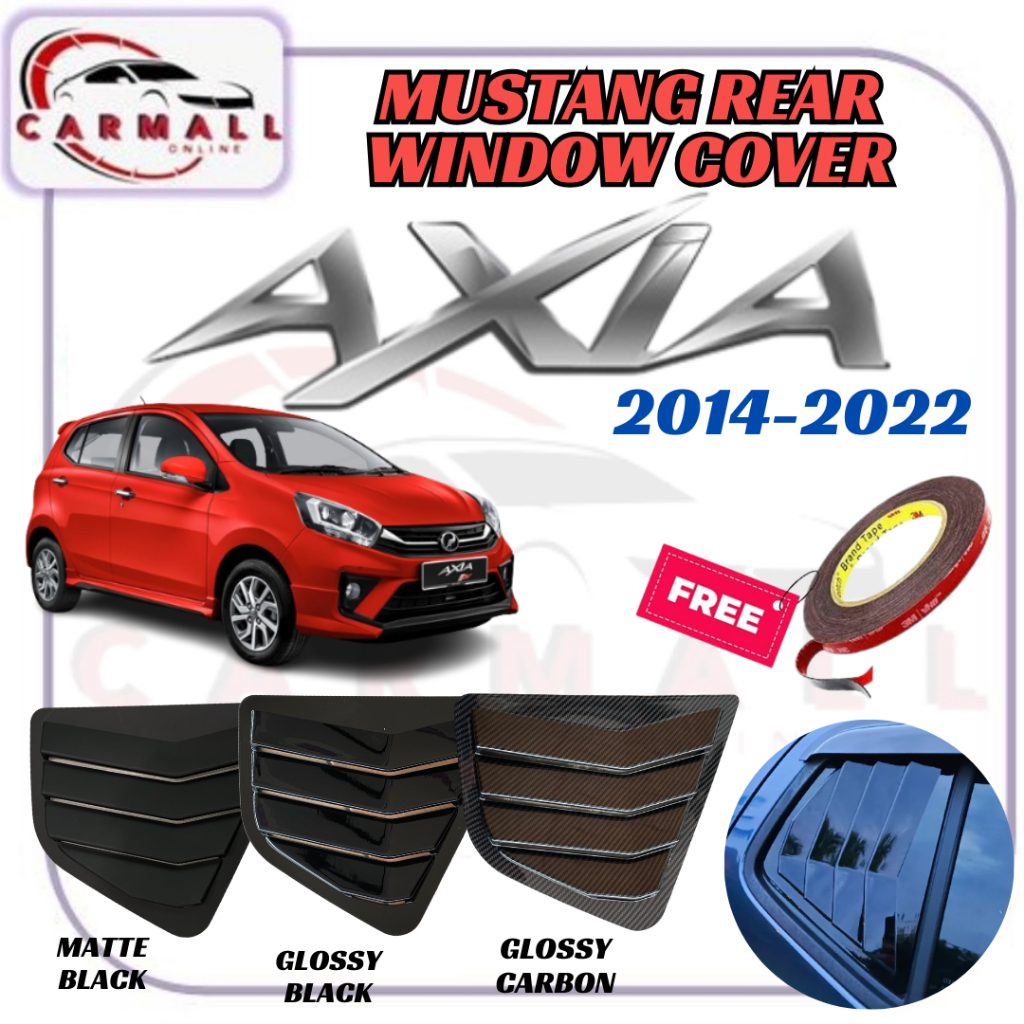 Perodua Axia ( 2014-2022 ) Mustang Window Cover / Rear Window Side ...